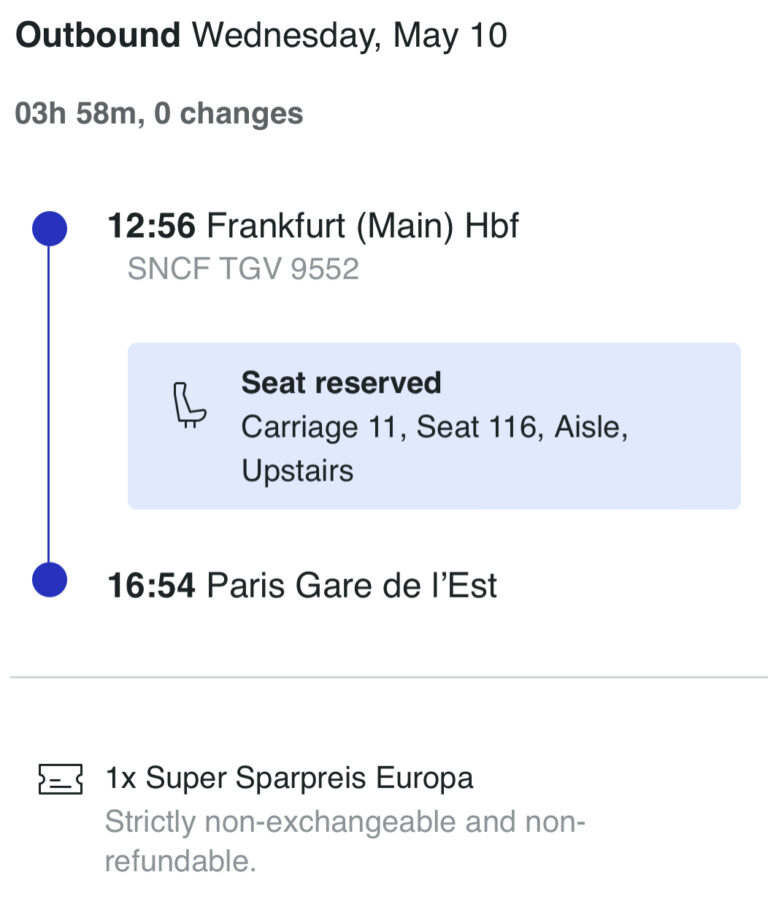 Review: TGV Duplex First Class (Frankfurt-Paris)