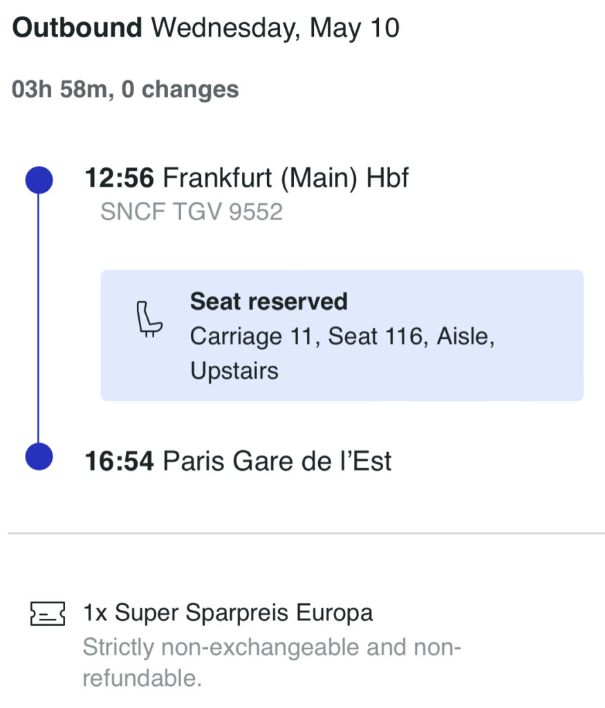 Review: TGV Duplex First Class (Frankfurt-Paris)